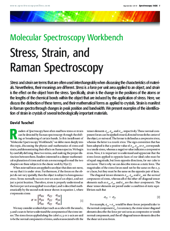 (PDF) Stress , Strain , and Raman Spectroscopy Molecular Spectroscopy ...