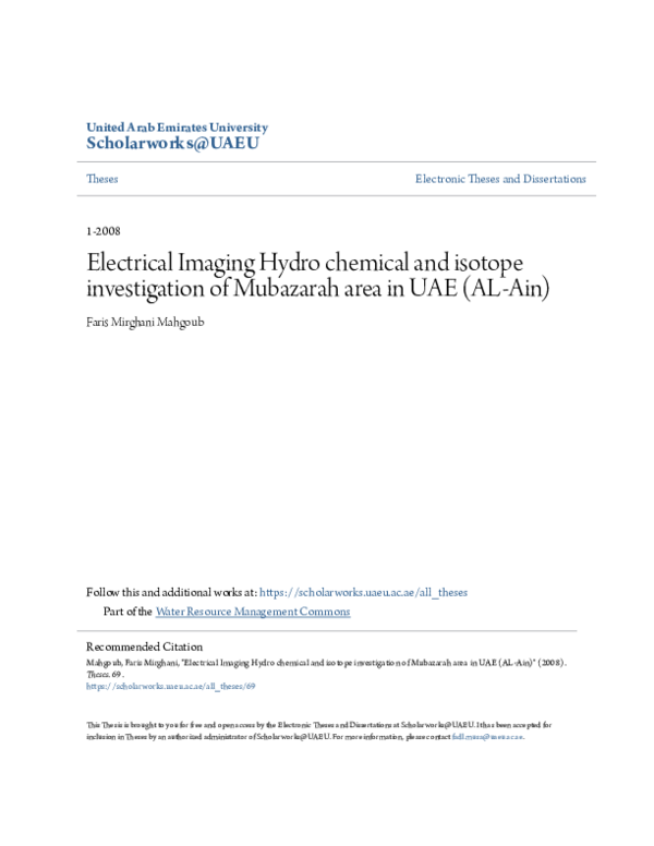 (PDF) Electrical Imaging Hydro chemical and isotope investigation of ...