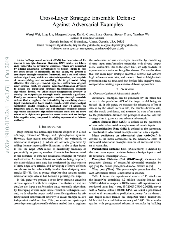 (PDF) Cross-Layer Strategic Ensemble Defense Against Adversarial Examples