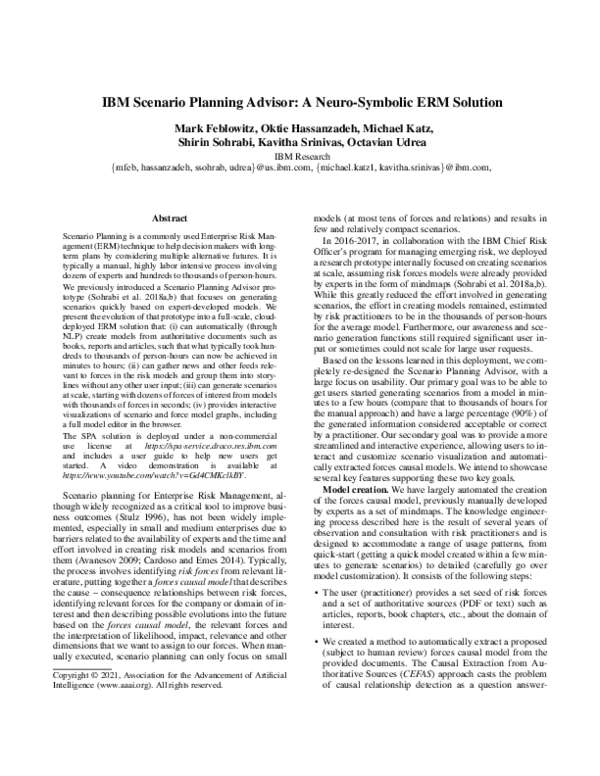 (PDF) IBM Scenario Planning Advisor: A Neuro-Symbolic ERM Solution