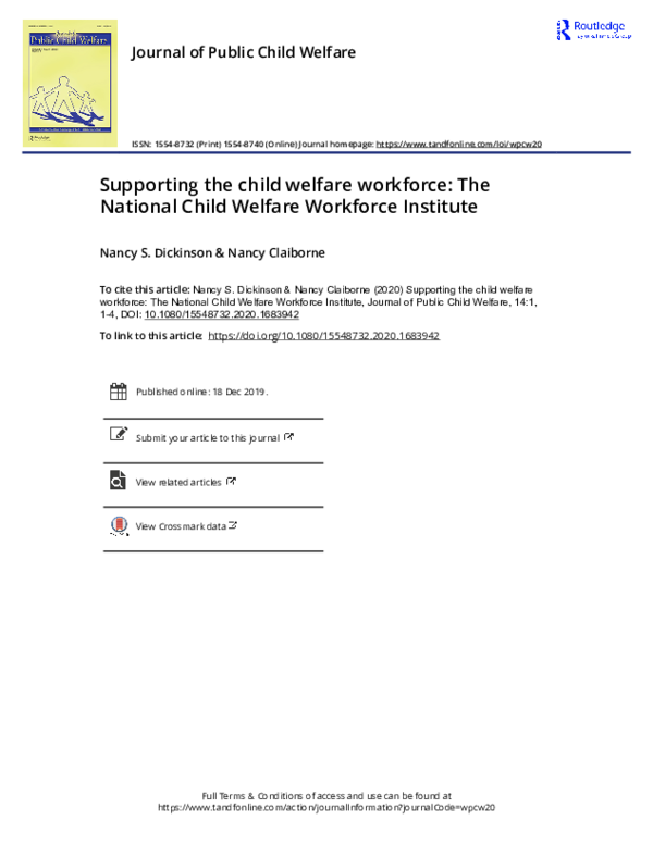 (PDF) Supporting the child welfare workforce: The National Child ...