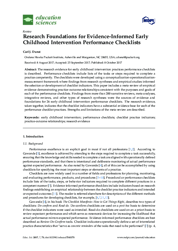 (PDF) Research Foundations for Evidence-Informed Early Childhood ...