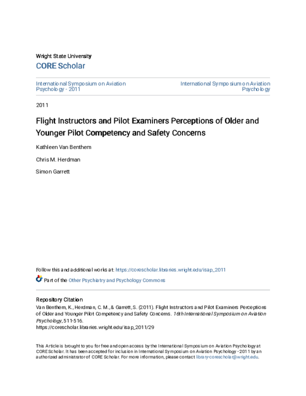 (PDF) Flight instructors and pilot examiners perceptions of older and ...