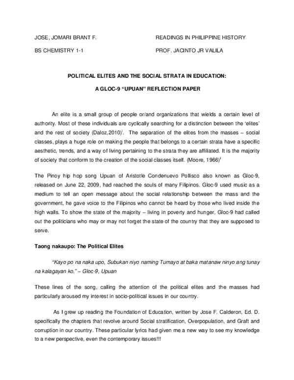 (PDF) POLITICAL ELITES AND THE SOCIAL STRATA IN EDUCATION A GLOC 9 ...