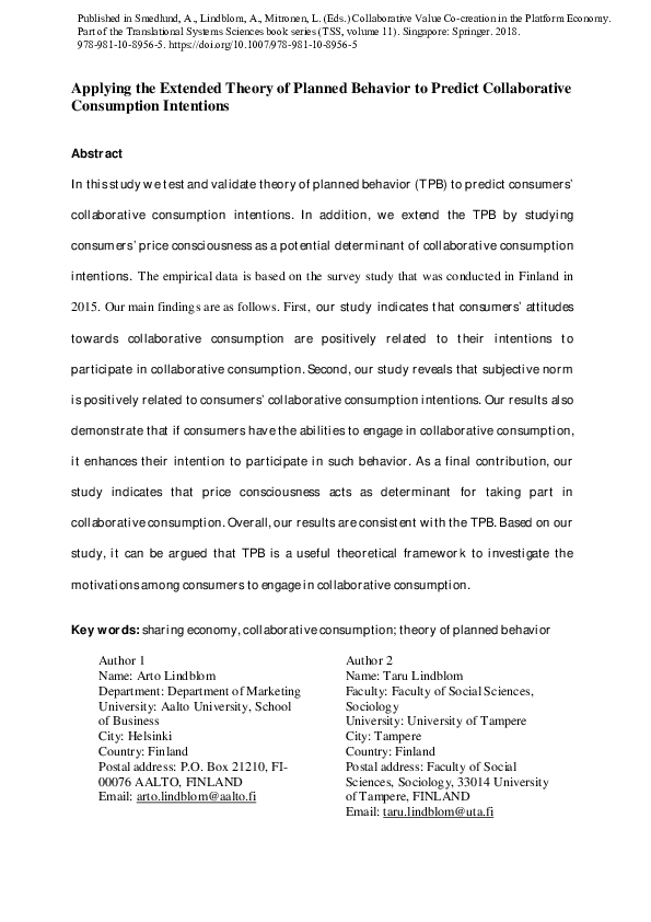 (PDF) Collaborative Value Co-creation in the Platform Economy