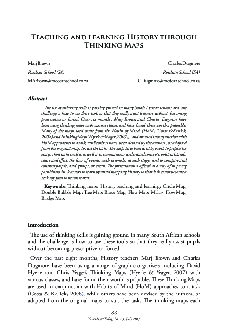(PDF) Teaching and learning History through Thinking Maps