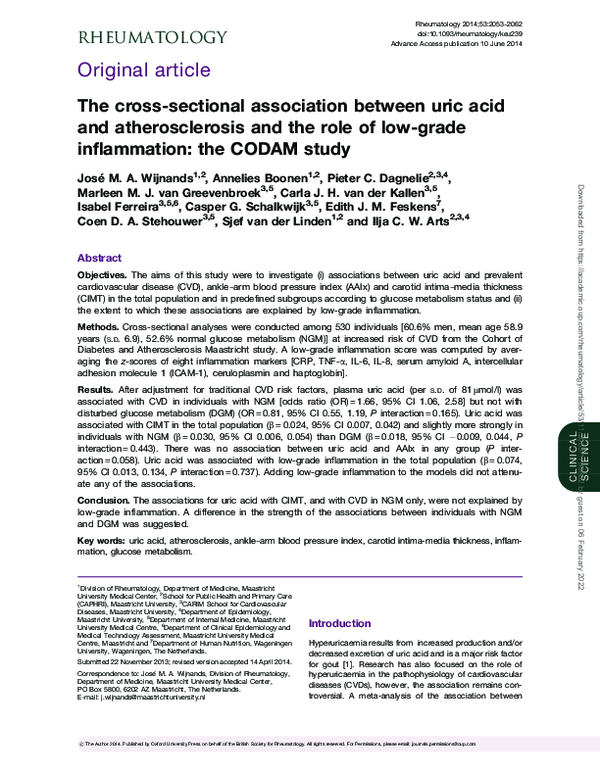 (PDF) The cross-sectional association between uric acid and ...