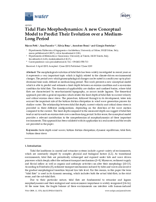 (PDF) Tidal Flats Morphodynamics: A new Conceptual Model to Predict ...