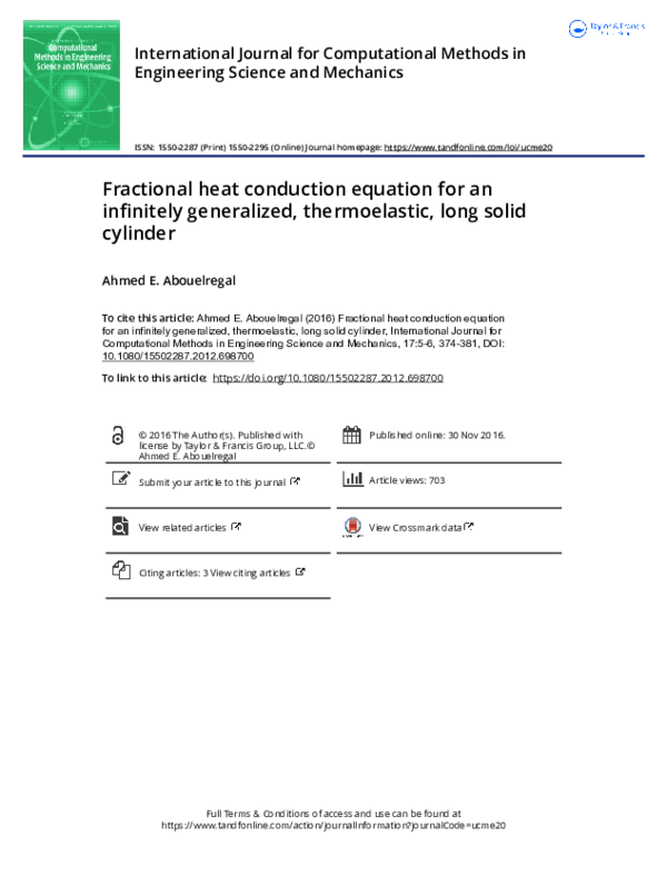 (PDF) Fractional heat conduction equation for an infinitely generalized ...