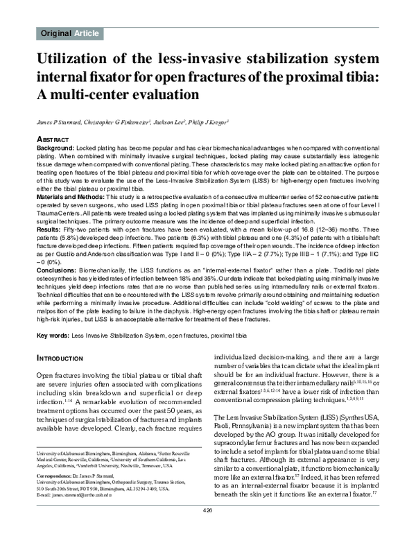 (PDF) Utilization of the less-invasive stabilization system internal ...