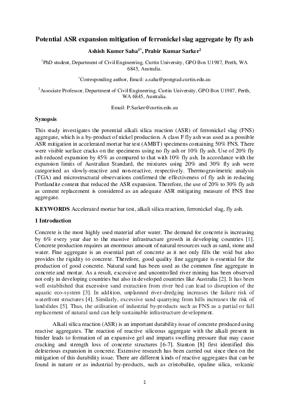(PDF) Potential ASR expansion mitigation of ferronickel slag aggregate ...