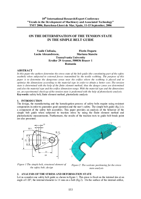 (PDF) On the Determination of the Tension State in the Simple Belt Guide