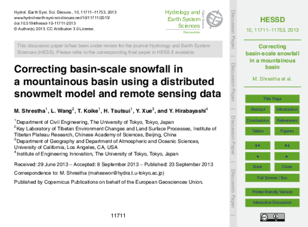 (PDF) Correcting basin-scale snowfall in a mountainous basin using a ...