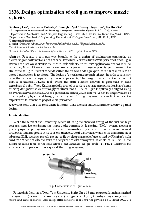 (PDF) Design optimization of coil gun to improve muzzle velocity