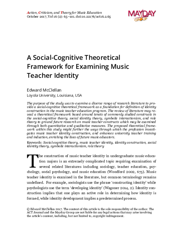 (PDF) A Social-Cognitive Theoretical Framework for Examining Music ...