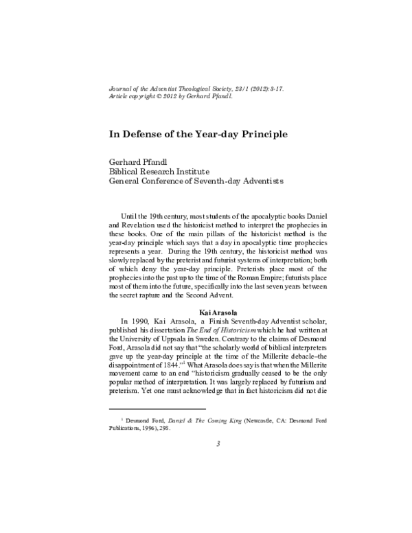 (PDF) In Defense of the Year-day Principle