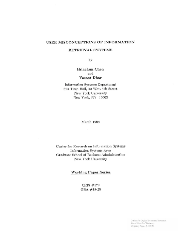 (PDF) User misconceptions of information retrieval systems | Vasant ...
