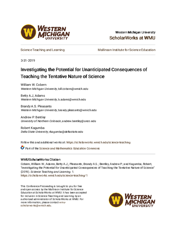 (PDF) Investigating the potential for unanticipated consequences of ...