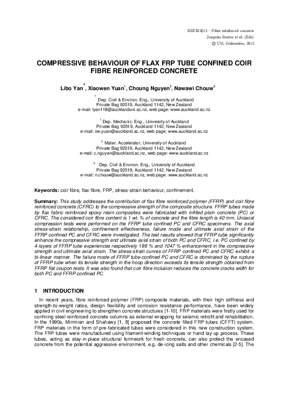 (PDF) Compressive Behaviour of Flax FRP Tube Confined Coir | Nawawi ...