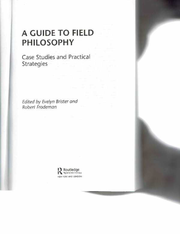 (PDF) Field Philosophy in an Actual Field
