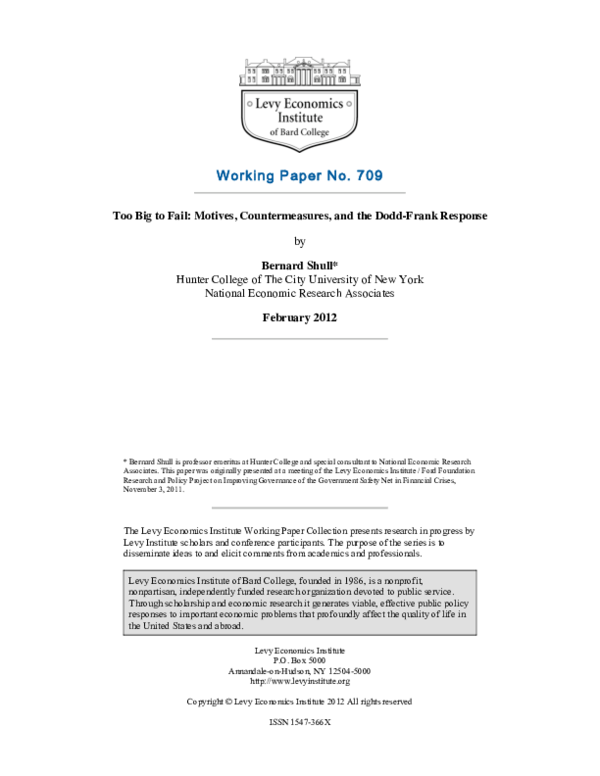 (PDF) The Levy Economics Institute Working Paper Collection presents ...