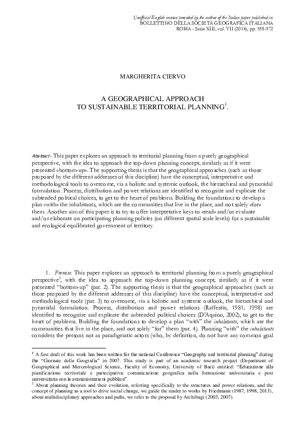 (PDF) A Geographical Approach