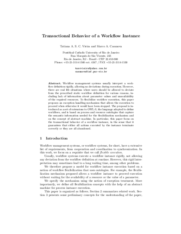 (PDF) M.A.: Transactional behavior of a workflow instance