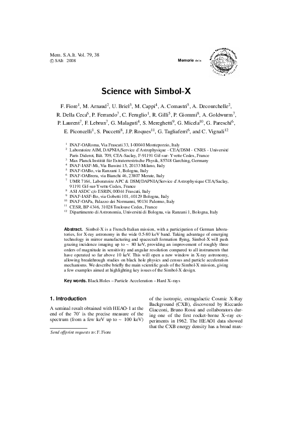 (PDF) Science with Simbol-X