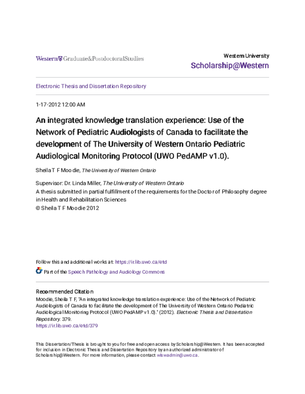 (PDF) An Integrated Knowledge Translation Experience