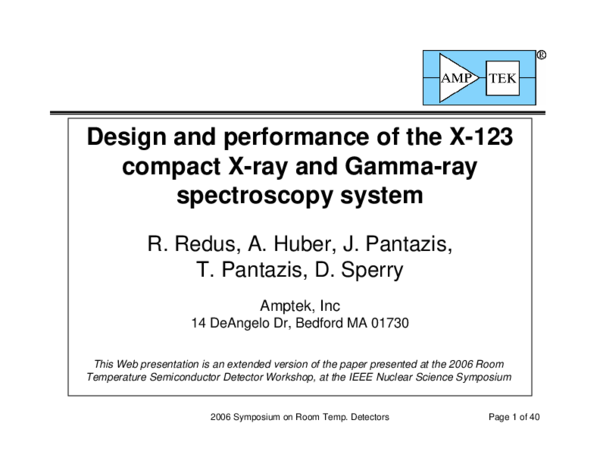 (PDF) Design and performance of the X-123 compact X-ray and gamma-ray ...