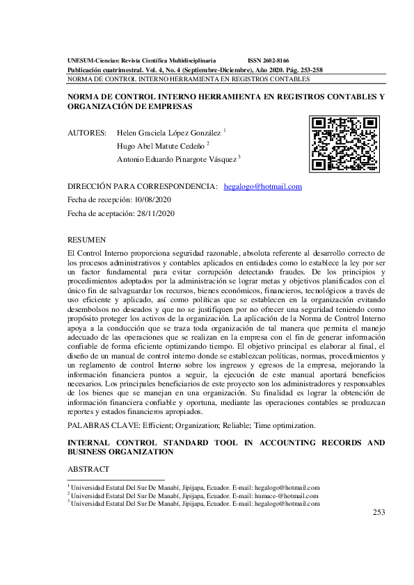 (PDF) Norma De Control Interno Herramienta en Registros Contables y ...