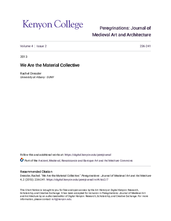 (PDF) We Are the Material Collective