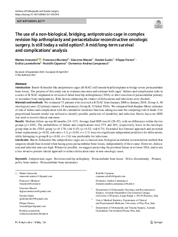 (PDF) The use of a non-biological, bridging, antiprotrusio cage in ...