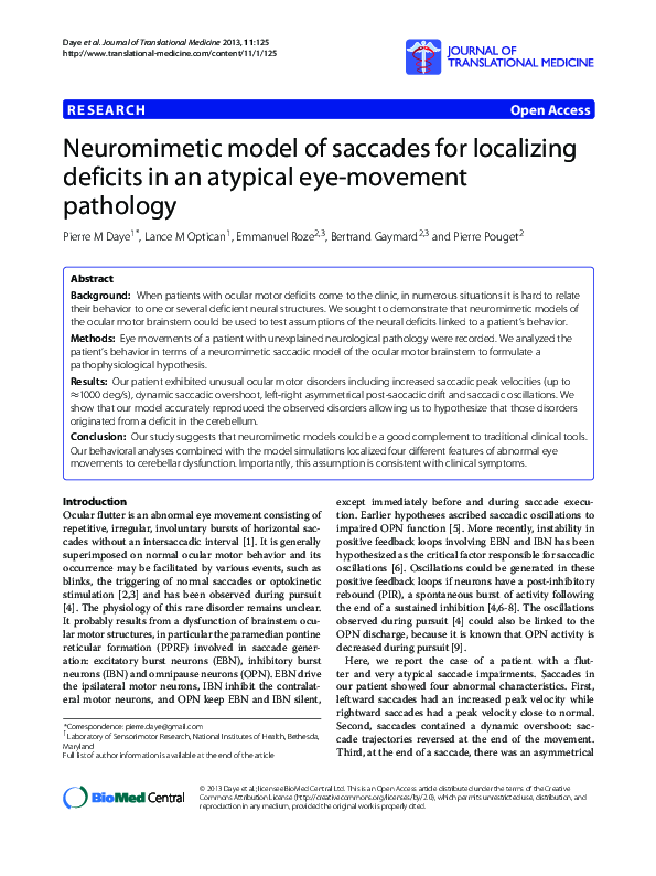 (PDF) Neuromimetic model of saccades for localizing deficits in an ...