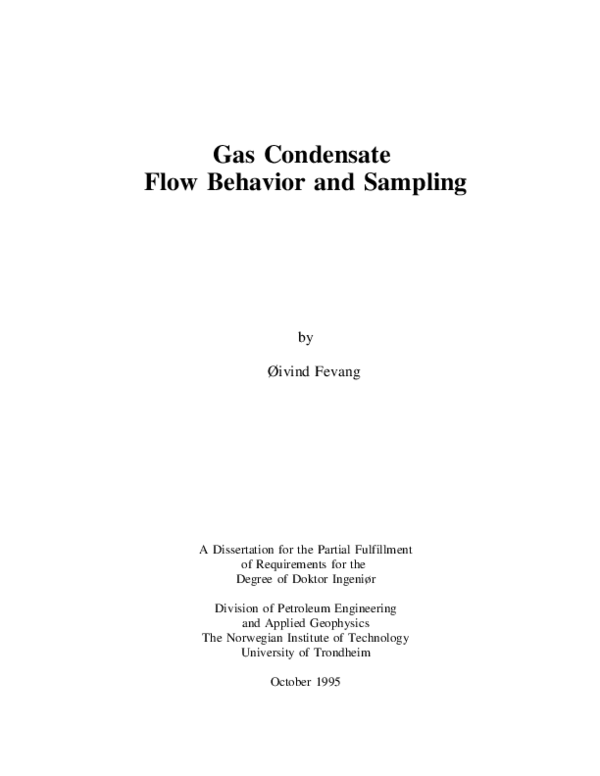 (PDF) Gas Condensate Flow Behavior and Sampling