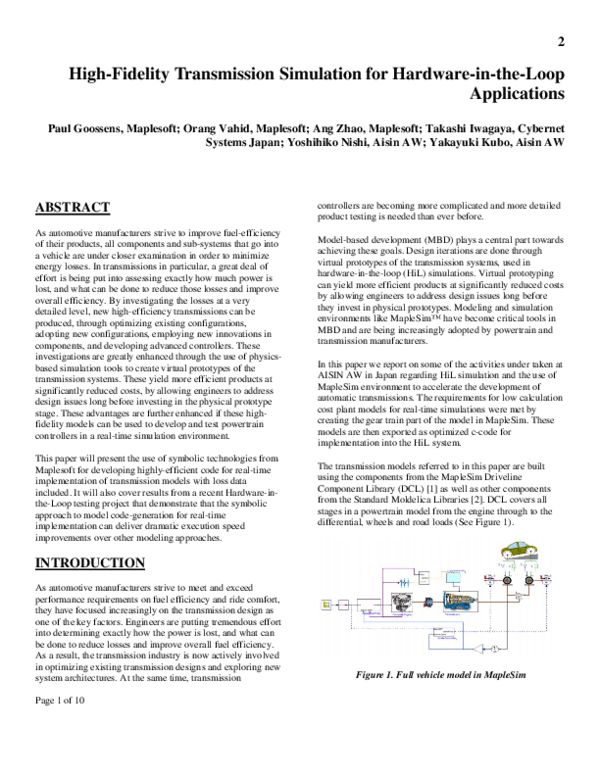 (PDF) High-Fidelity Transmission Simulation for Hardware-in-the-Loop ...