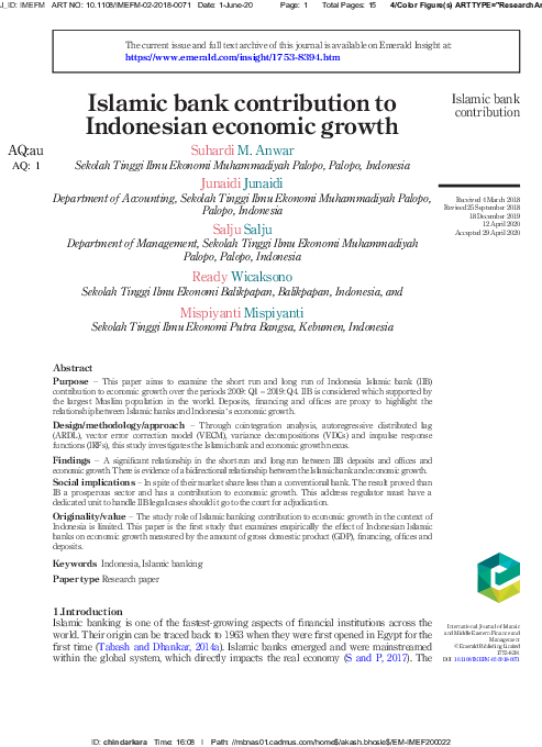 (PDF) Islamic bank contribution to Indonesian economic growth