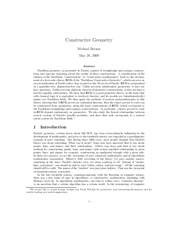 (PDF) Constructive Geometry