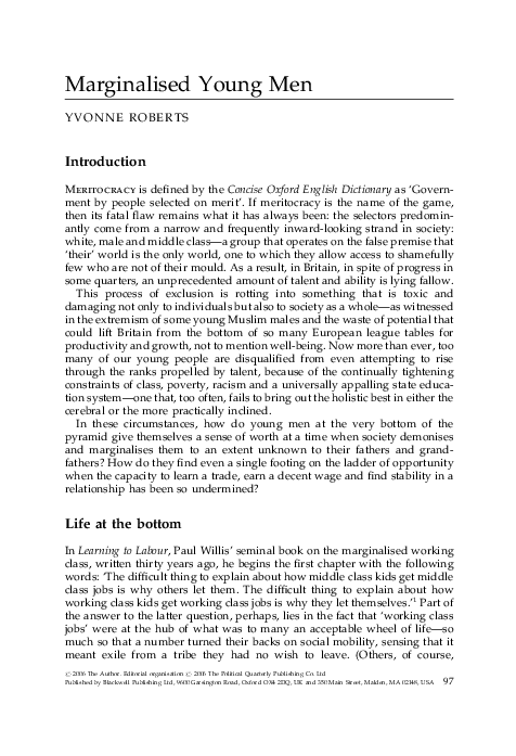 (PDF) Marginalised Young Men