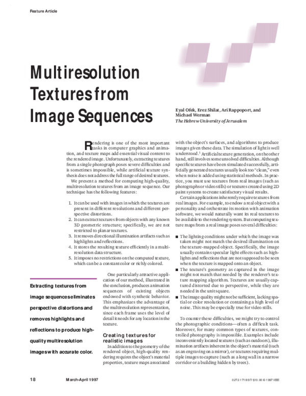(PDF) Creating Textures for Realistic Images Multiresolution Textures ...