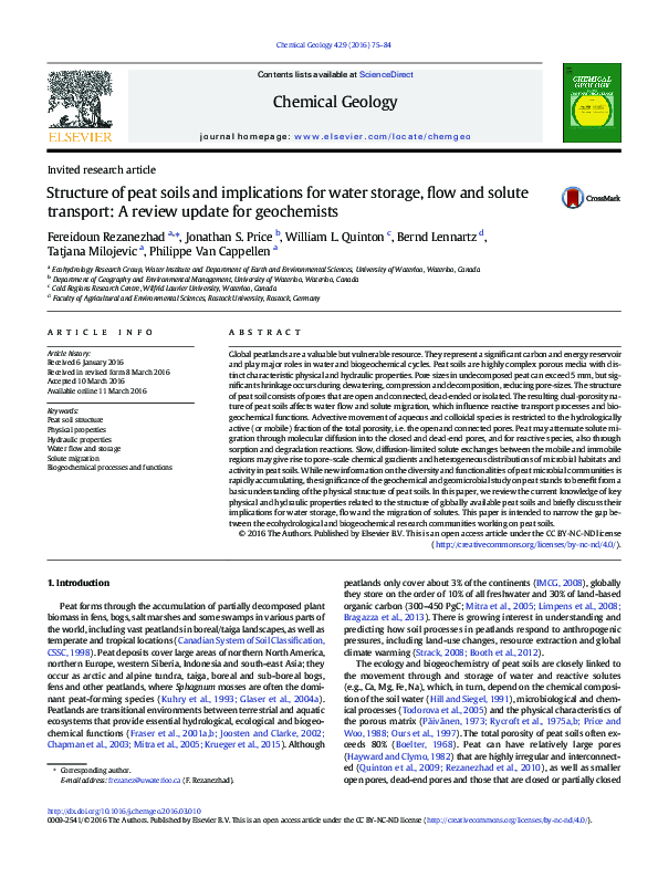 (PDF) Structure of peat soils and implications for water storage, flow ...