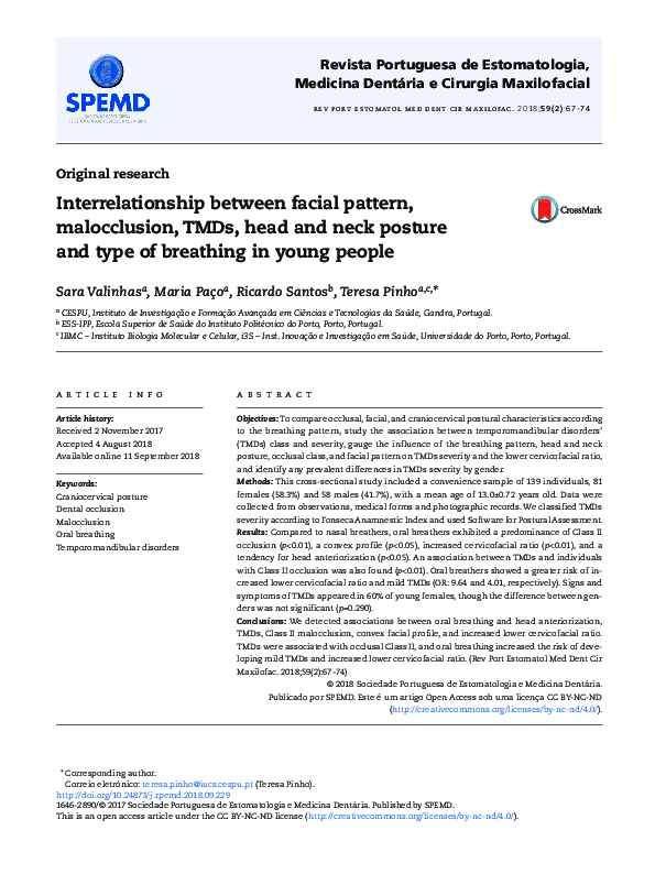 (PDF) Interrelationship between facial pattern, malocclusion, TMDs ...