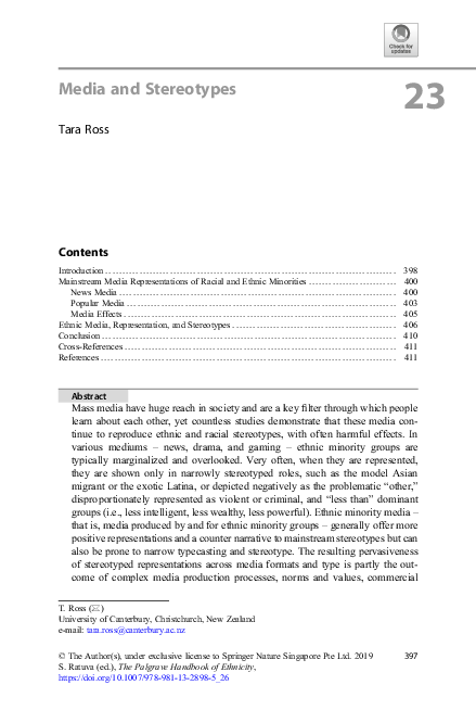 (PDF) Media and Stereotypes