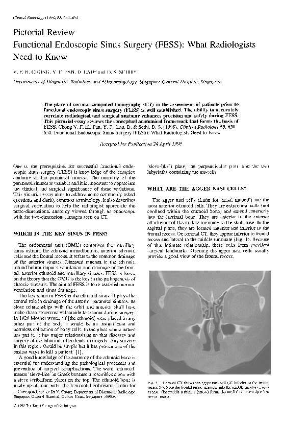 (PDF) Functional endoscopic sinus surgery (FESS): What radiologists ...