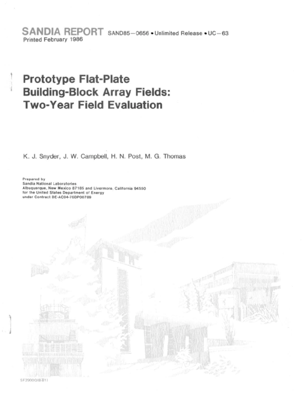 (PDF) Prototype flat-plate building-block array fields: two-year field ...