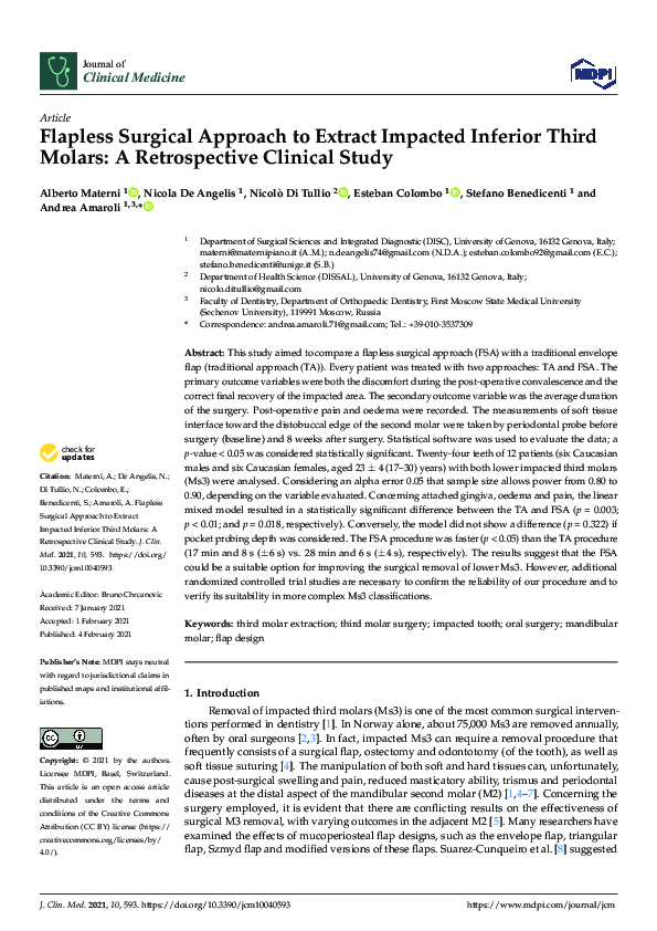(PDF) Flapless Surgical Approach to Extract Impacted Inferior Third ...