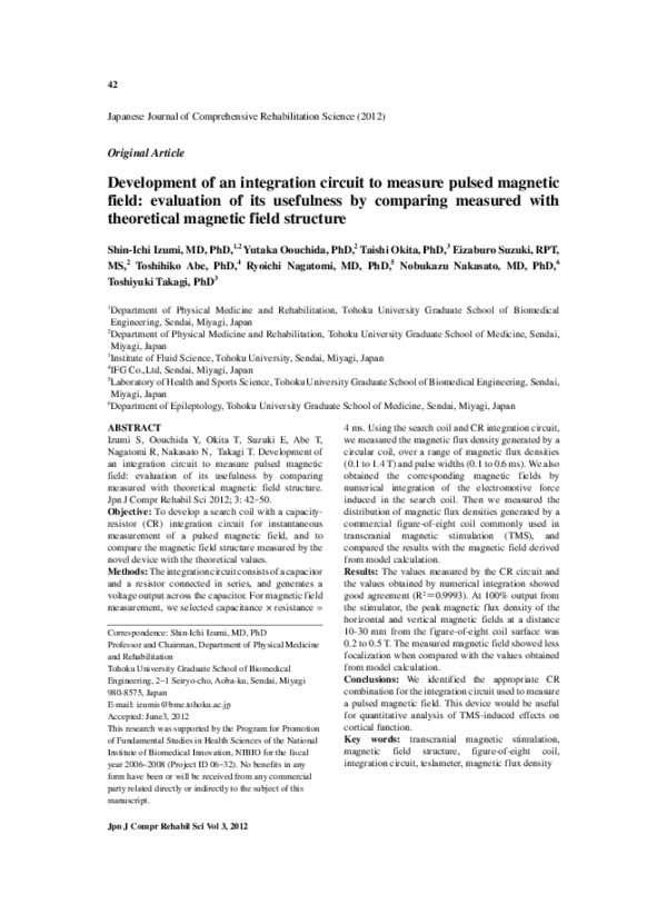 (PDF) Development of an integration circuit to measure pulsed magnetic field: evaluation of its ...