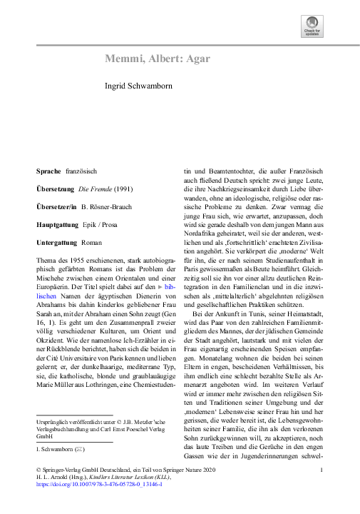 (PDF) Memmi, Albert: Agar