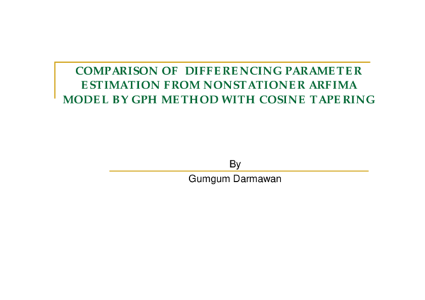 (PDF) Comparison of Differencing Parameter Estimation from Nonstationer Arfima Model by GPH ...