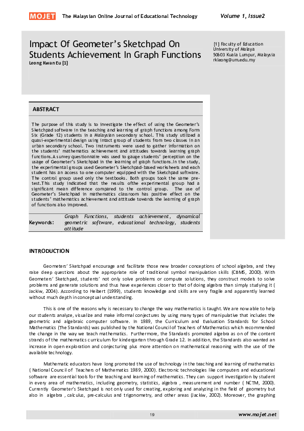 (PDF) Impact of Geometer's Sketchpad on Students Achievement in Graph ...